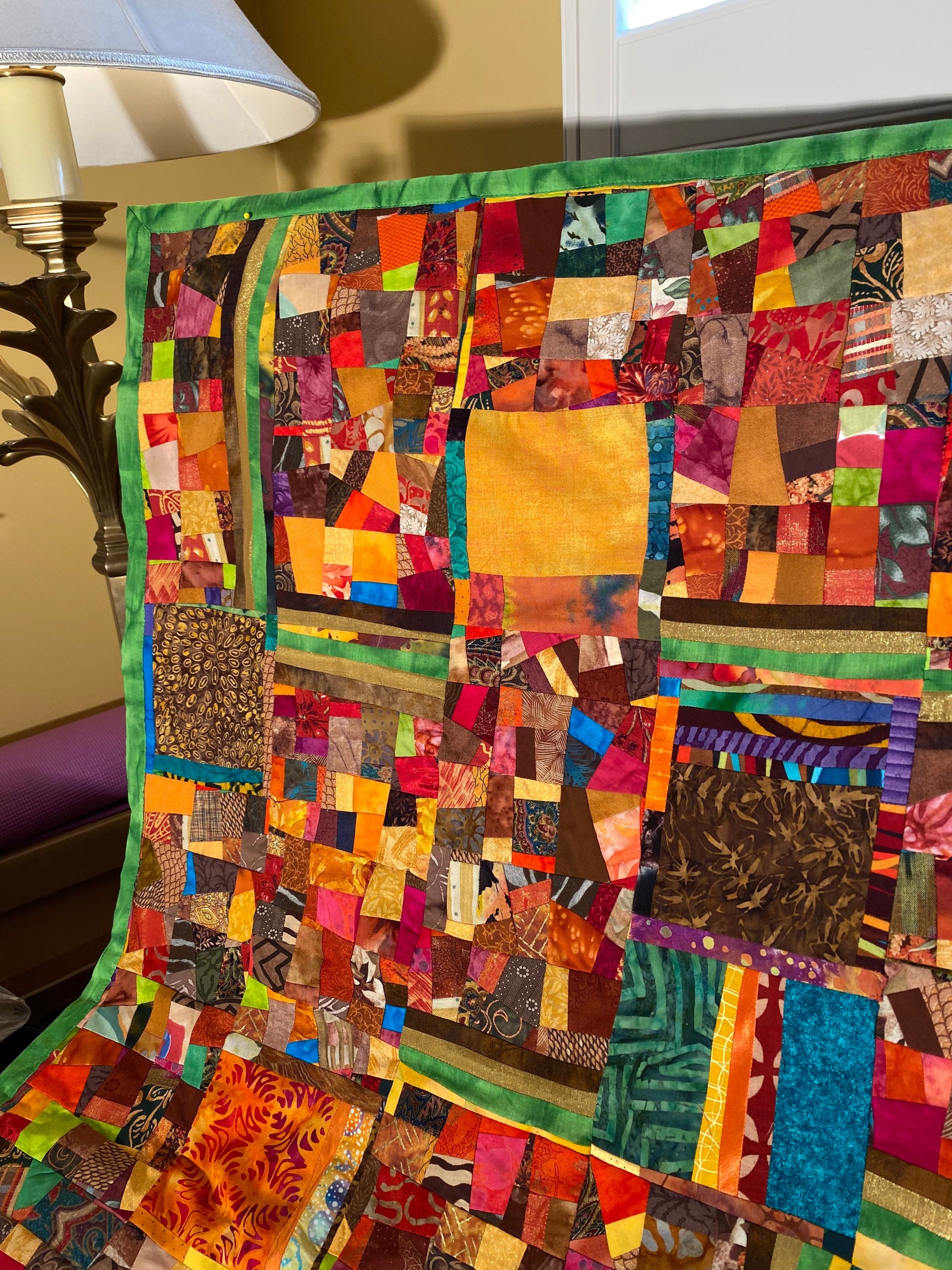 Original Collage Art Quilt//modern Abstract Quilt in Autumn Colors//not ...