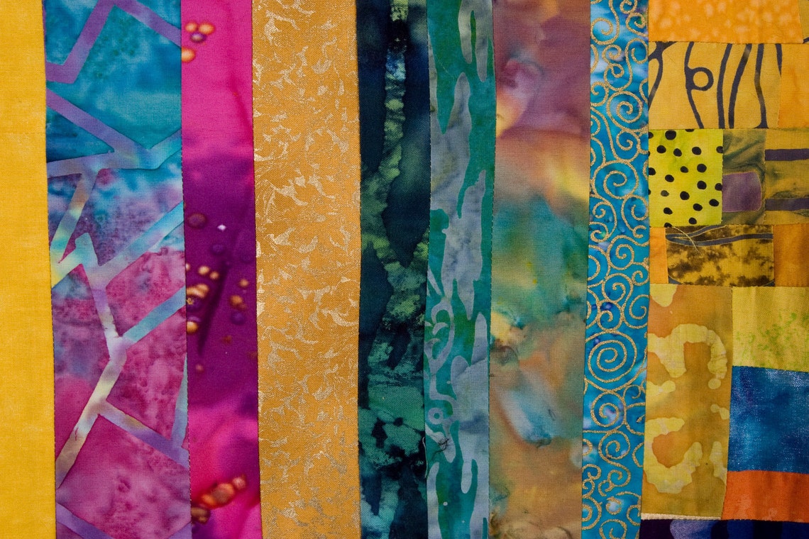 Large Modern Art Quilt Wall Hanging//sun Day//fine Art Quilt in Yellows ...