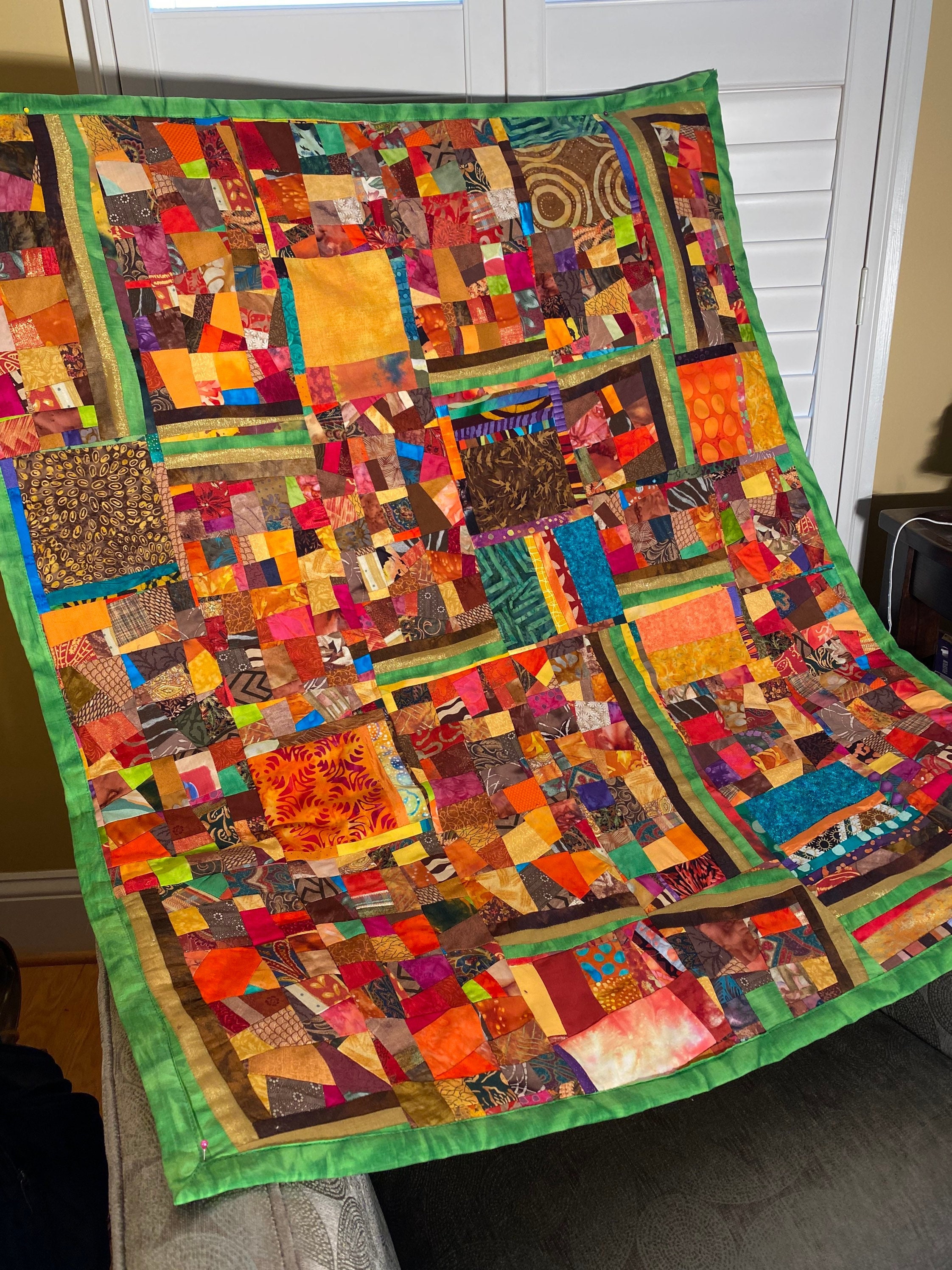 Original Collage Art Quilt: Modern Abstract Autumn Colors (33x40) - Etsy
