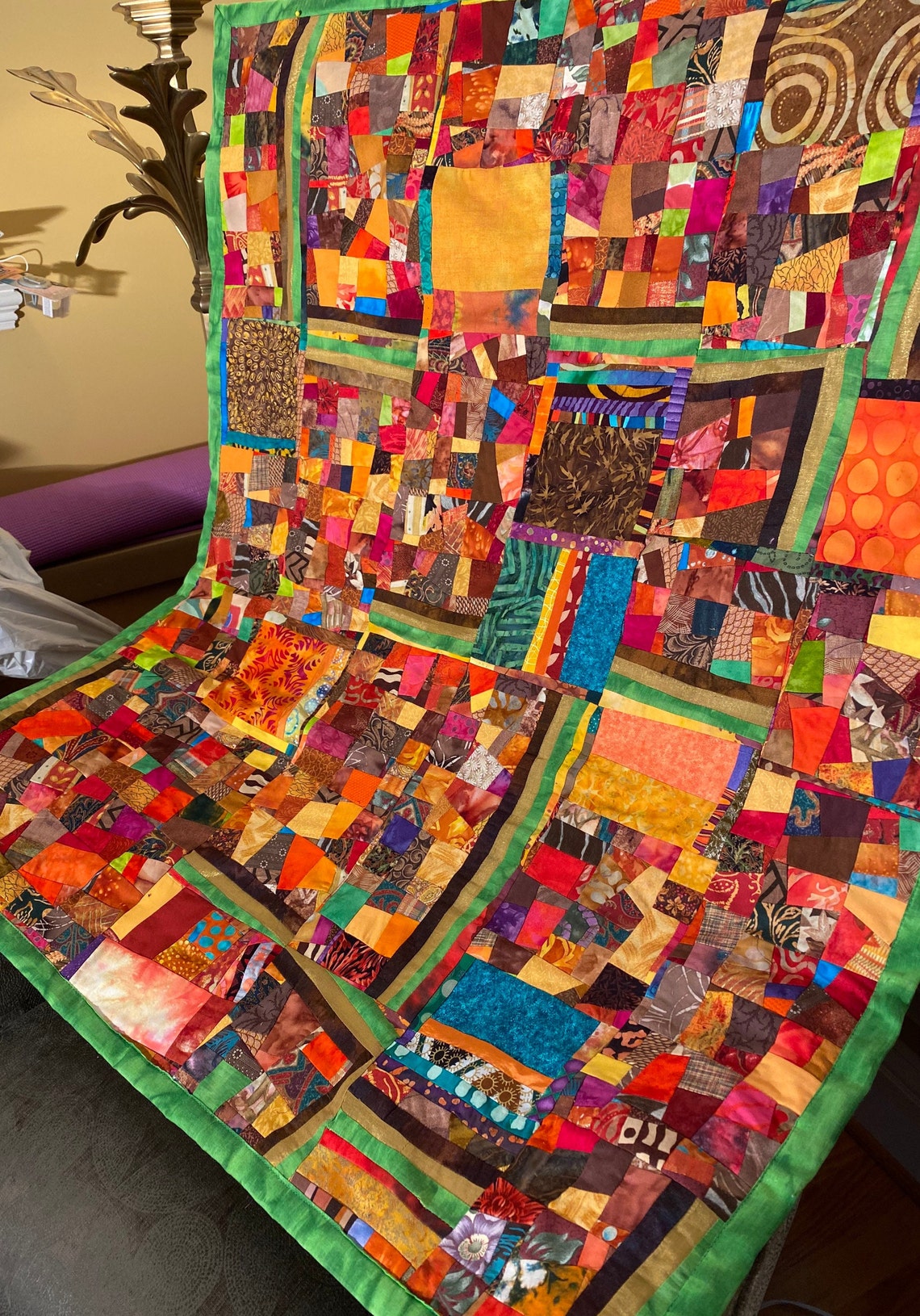 Original Collage Art Quilt//modern Abstract Quilt in Autumn Colors//not ...