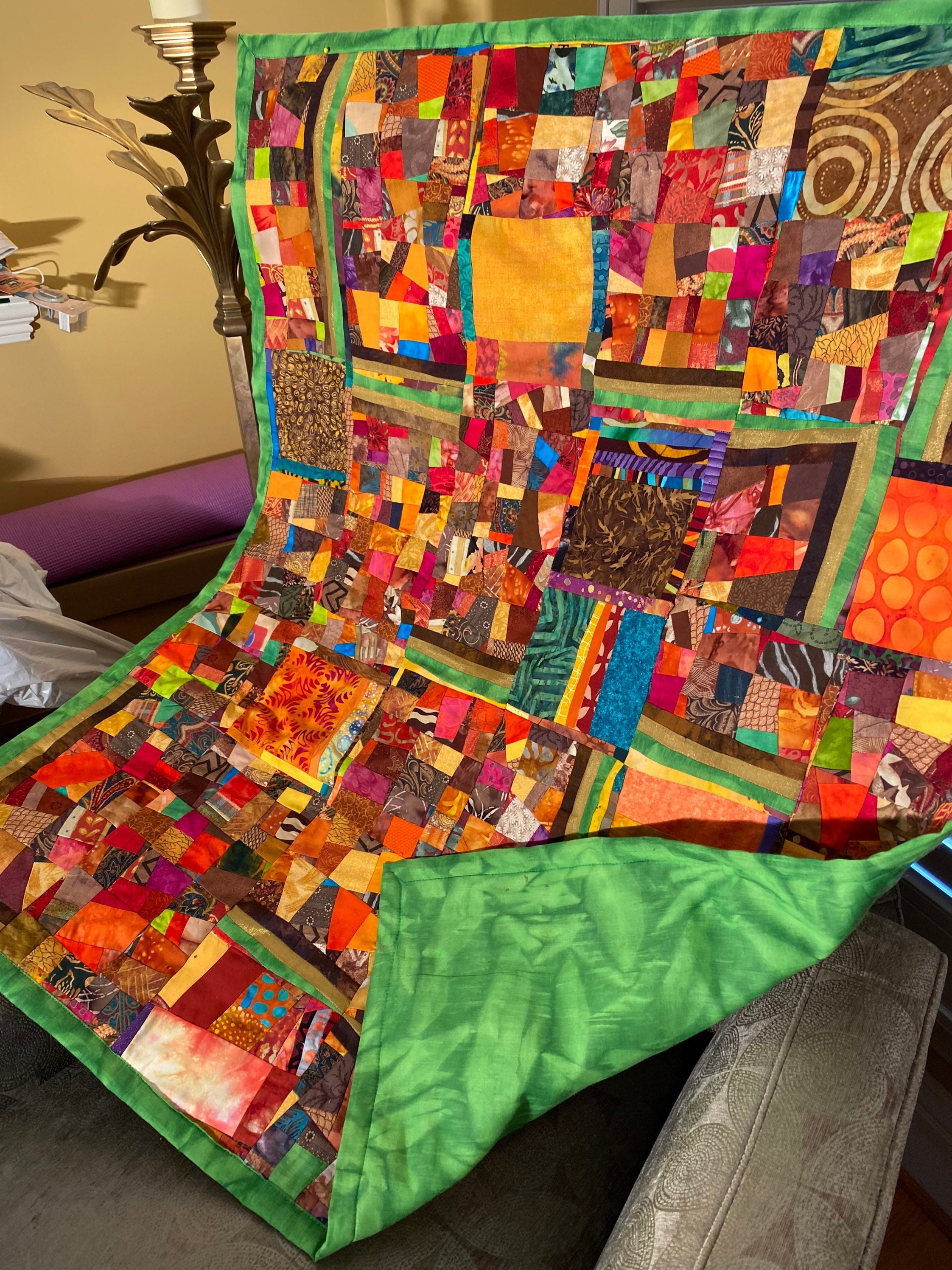 Original Collage Art Quilt//modern Abstract Quilt in Autumn Colors//not ...