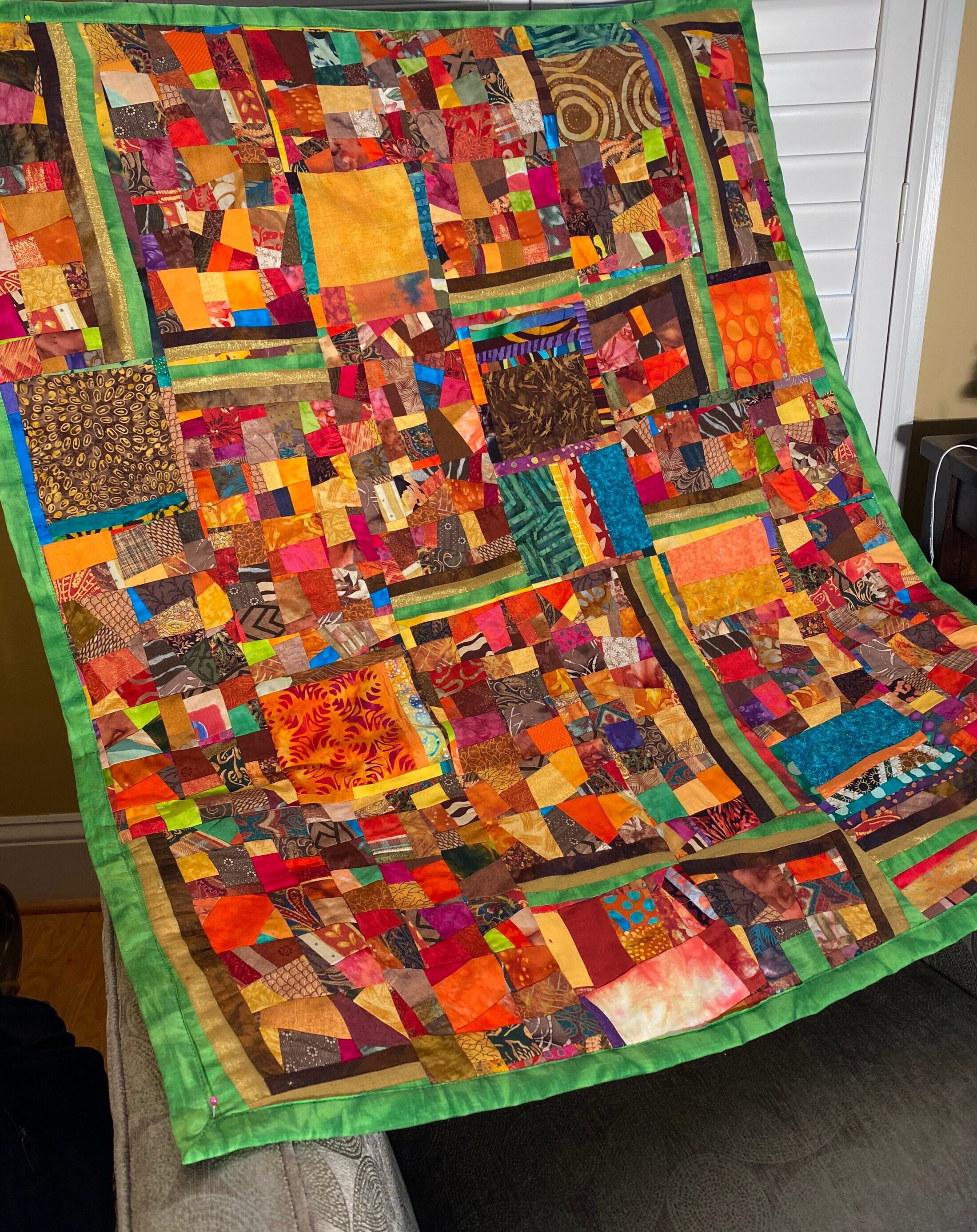 Original Collage Art Quilt//modern Abstract Quilt in Autumn Colors//not ...