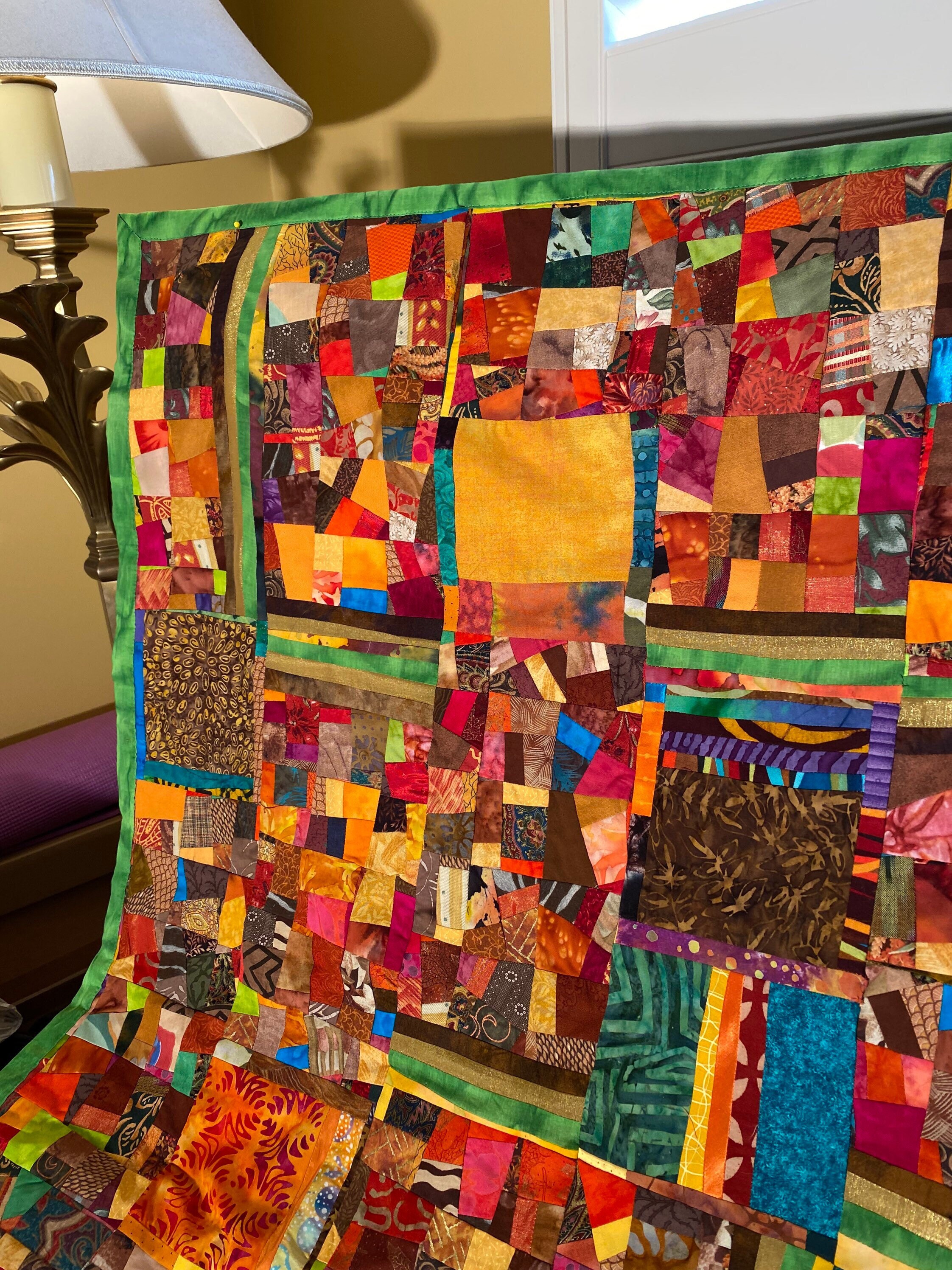 Original Collage Art Quilt: Modern Abstract Autumn Colors (33x40) - Etsy