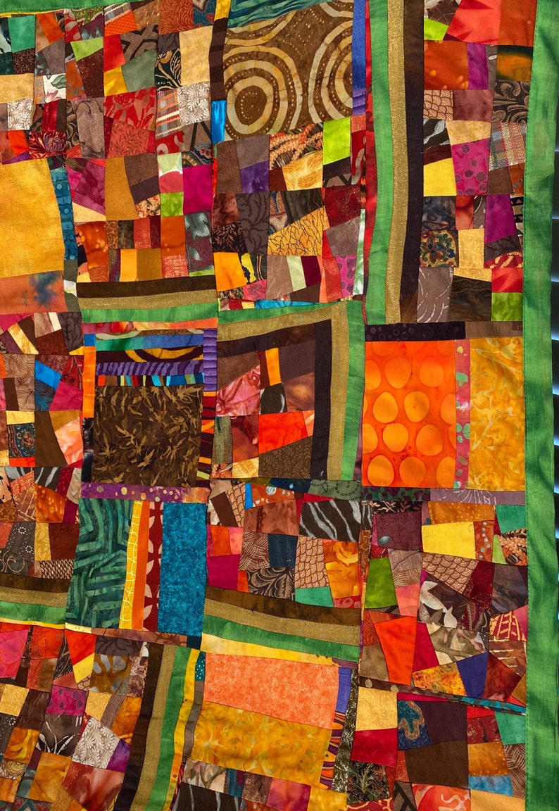 Original Collage Art Quilt//modern Abstract Quilt in Autumn Colors//not ...