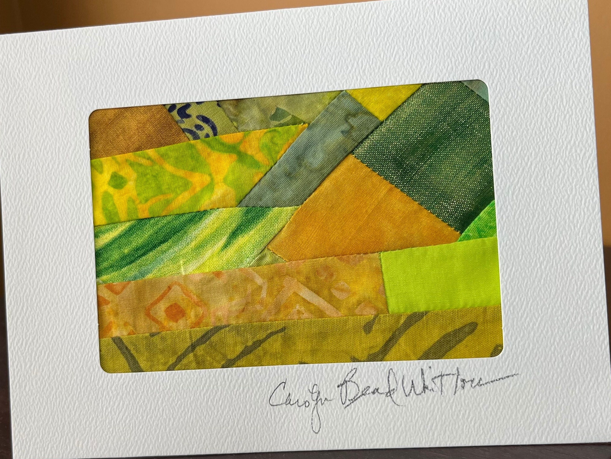 Mini Quilt//fabric Art Card//art Quilt Note Card//blank - Etsy