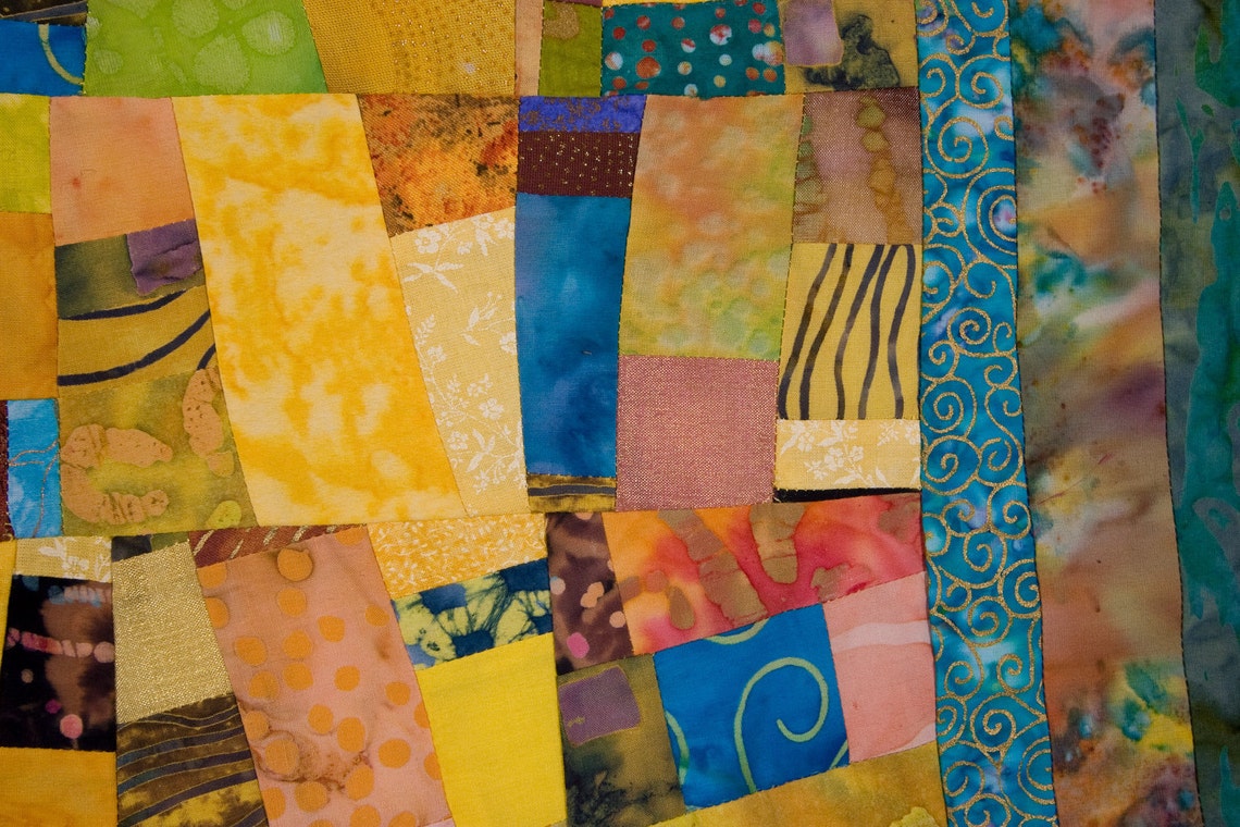 Large Modern Art Quilt Wall Hanging//sun Day//fine Art Quilt in Yellows ...