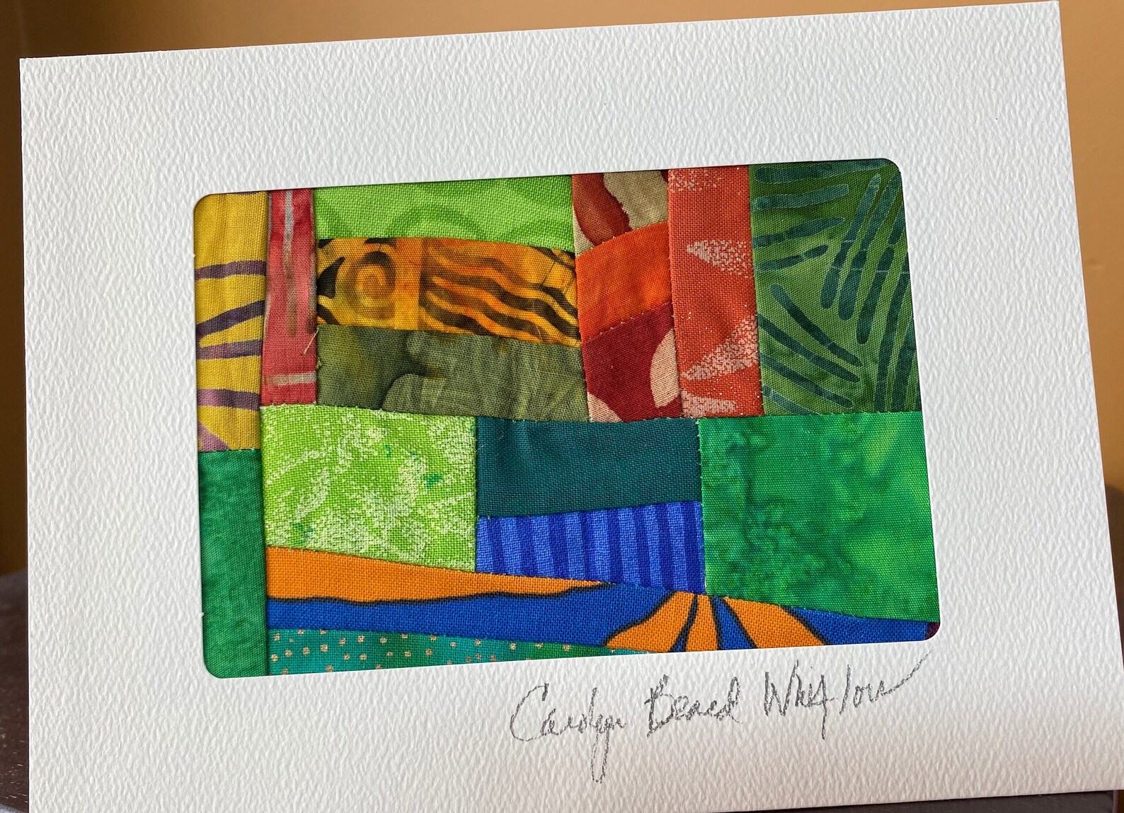 Collage Art Quilt Card//handmade Blank Card//original Design Art Card ...