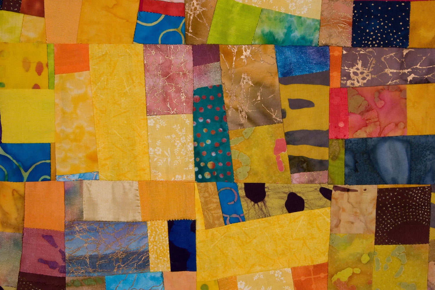 Large Modern Art Quilt Wall Hanging//sun Day//fine Art Quilt in Yellows ...