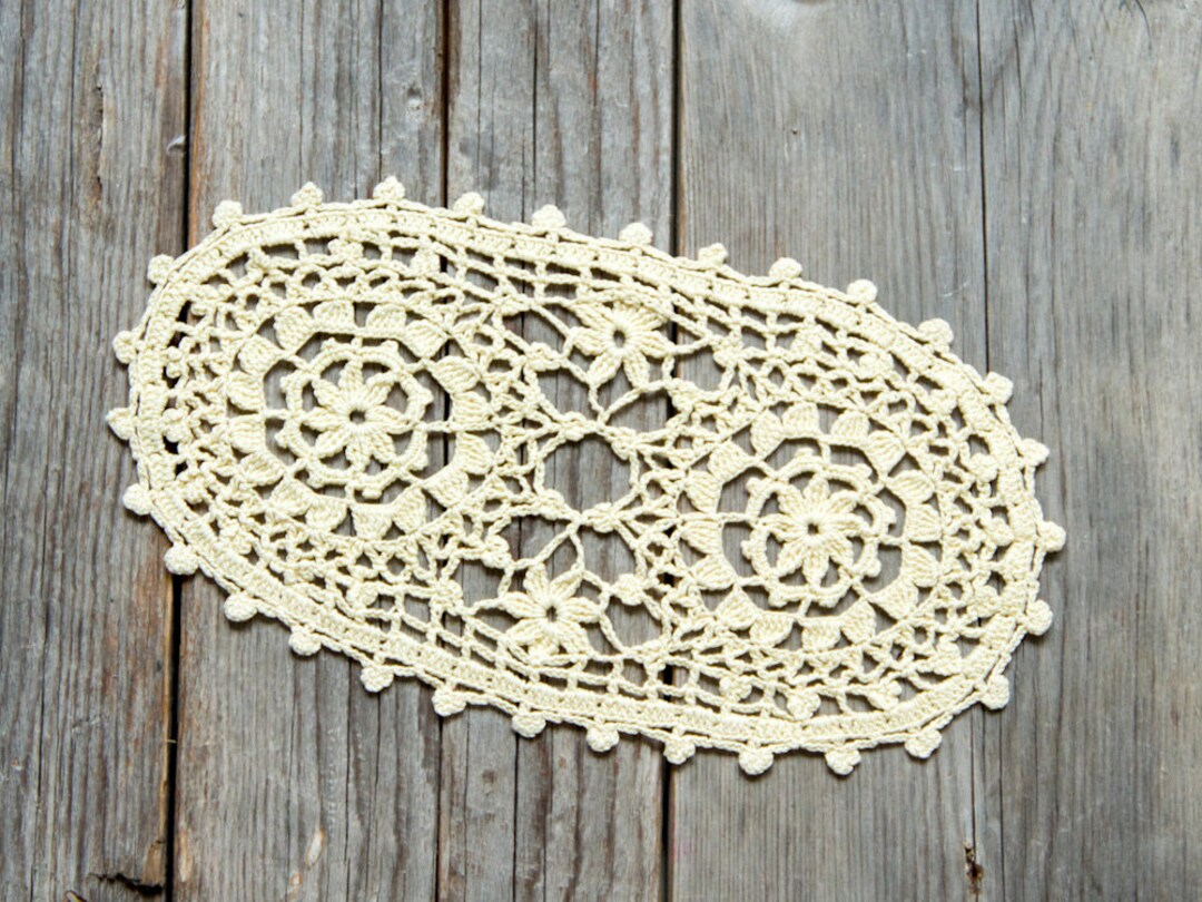 Light Yellow Crochet Doily Vintage Doily - Etsy