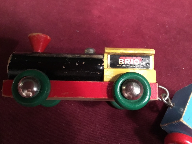 Vintage BRIO Train Set, Made in Sweden, Wood, Hook & Eye - Etsy