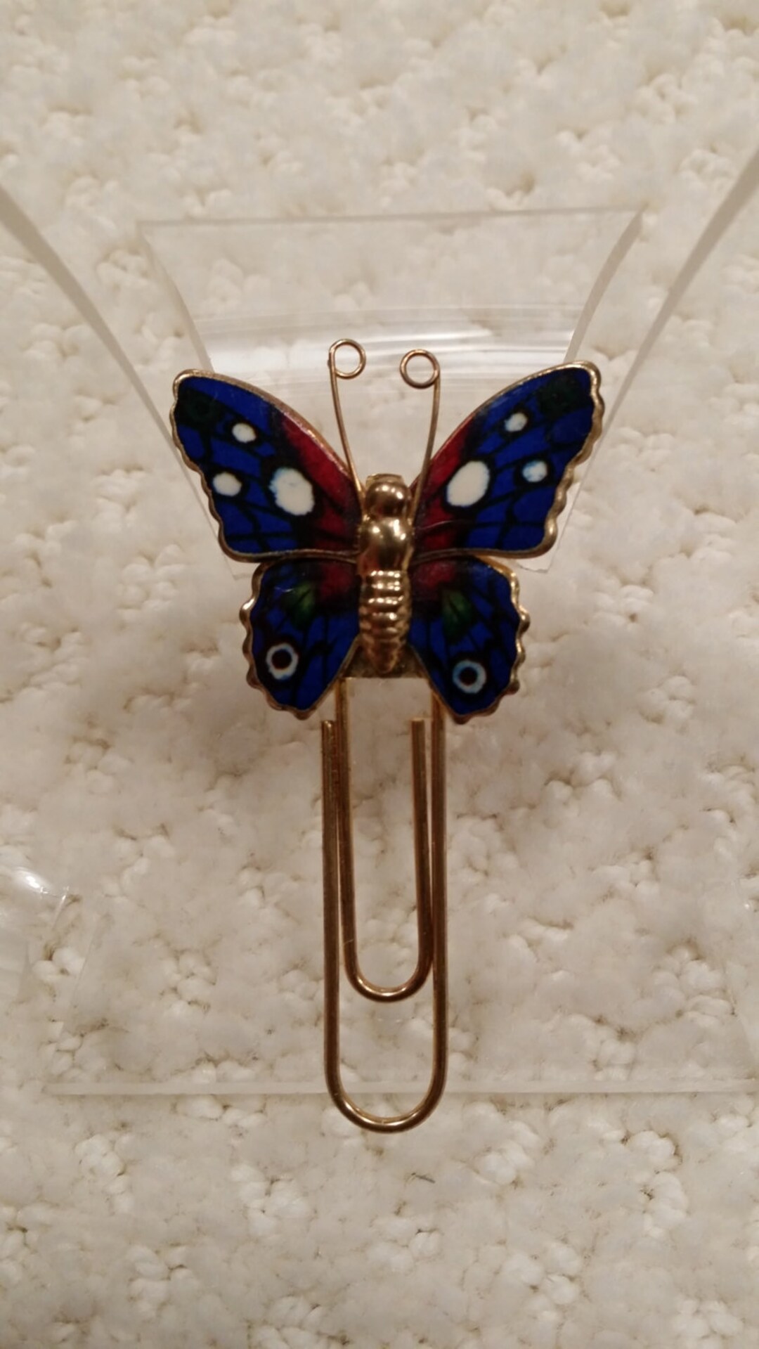Vintage Enameled Bookmark . . . . . Butterfly Paper Clip Style ...