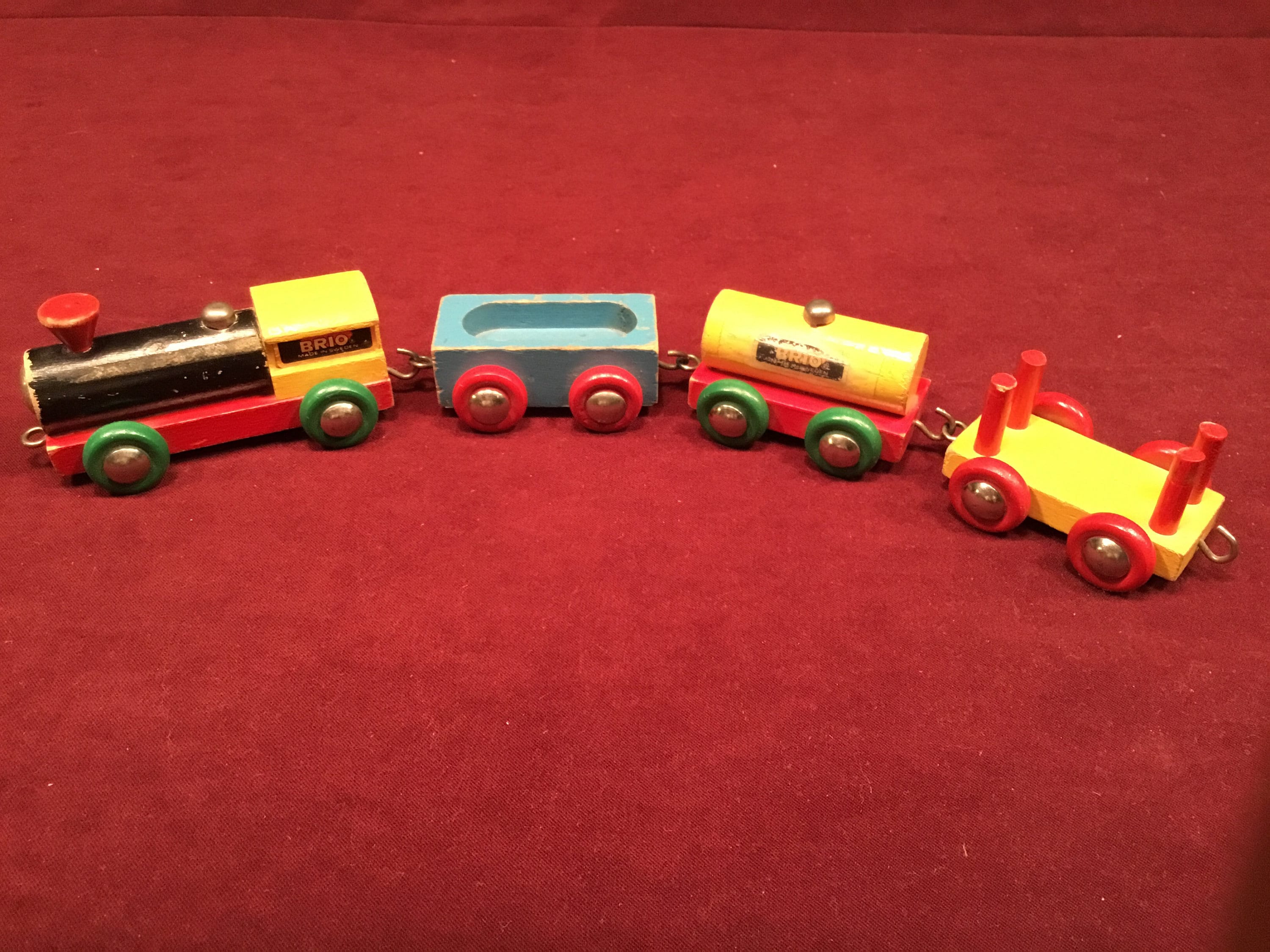Vintage BRIO Train Set, Made in Sweden, Wood, Hook & Eye - Etsy