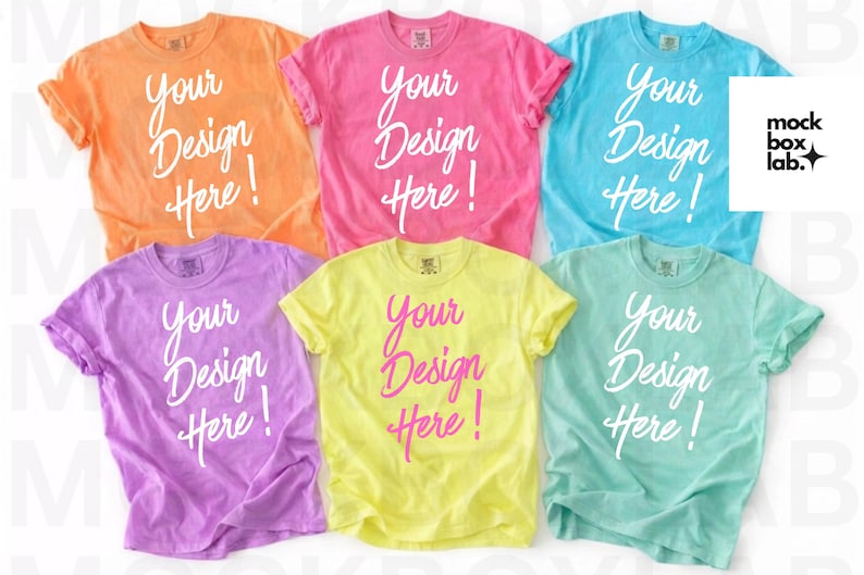 Neon Komfort Farben C1717 Gruppe Mockup Lagune Blau Neon Pink Zitrone ...