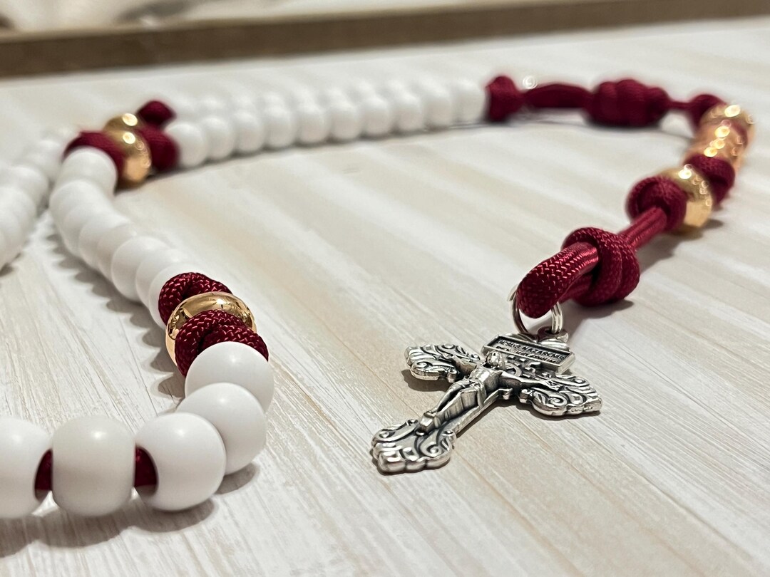 St. Therese of Lisieux Paracord Rosary | Catholic | Rose Gold - Matte ...