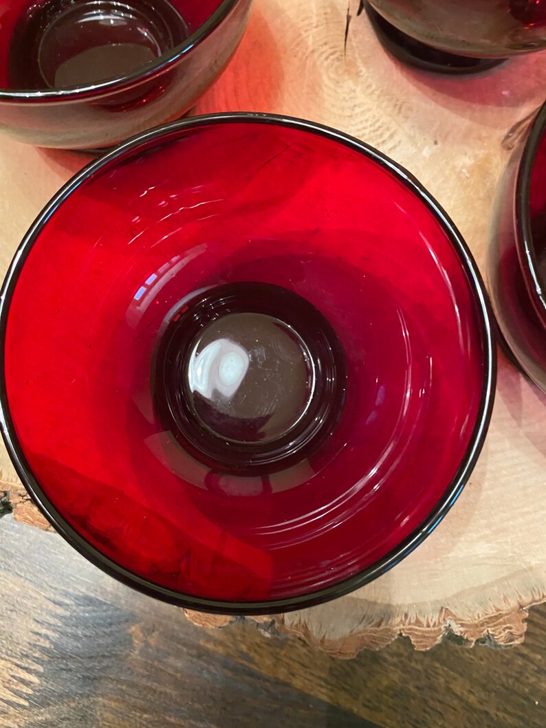 Ruby Red Glass Custard Dishes | Mid Century Dessert Cups, Set of 4 - Etsy