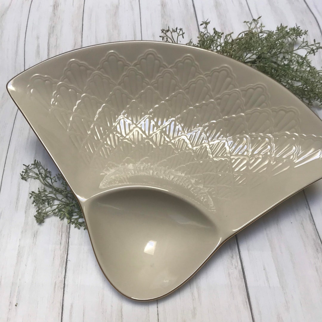 Vintage Lenox Serving Tray | Chip and Dip | Vegetable Server | Jacquard ...