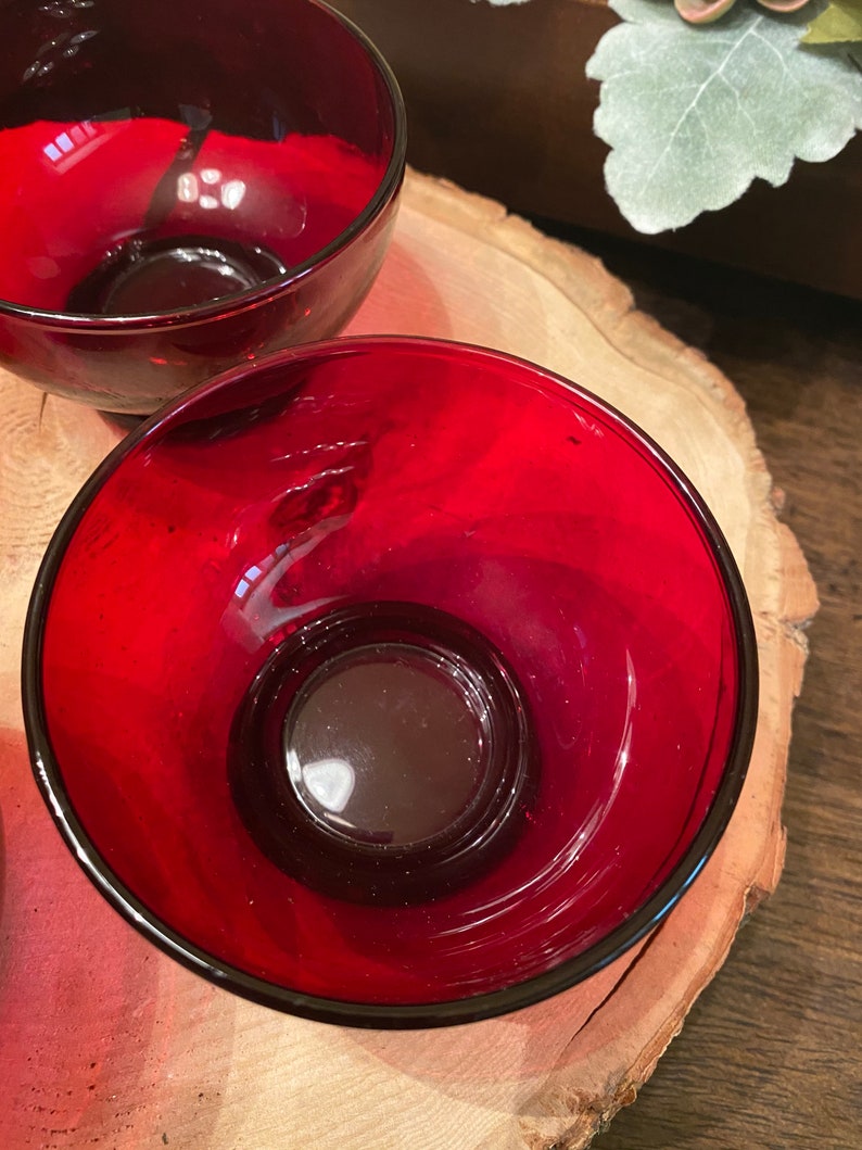 Ruby Red Glass Custard Dishes | Mid Century Dessert Cups, Set of 4 - Etsy