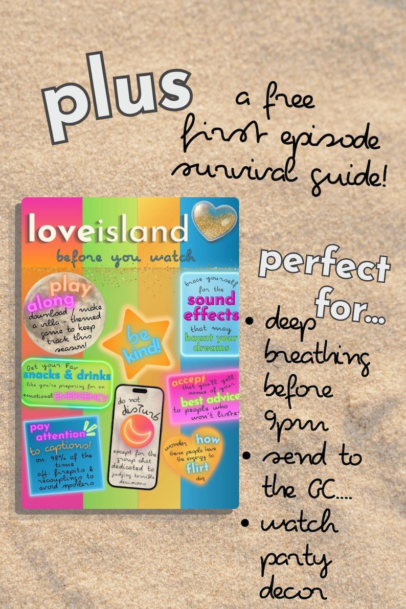 Love Island Premiere / Watch Party Bingo L Instant Download - Etsy
