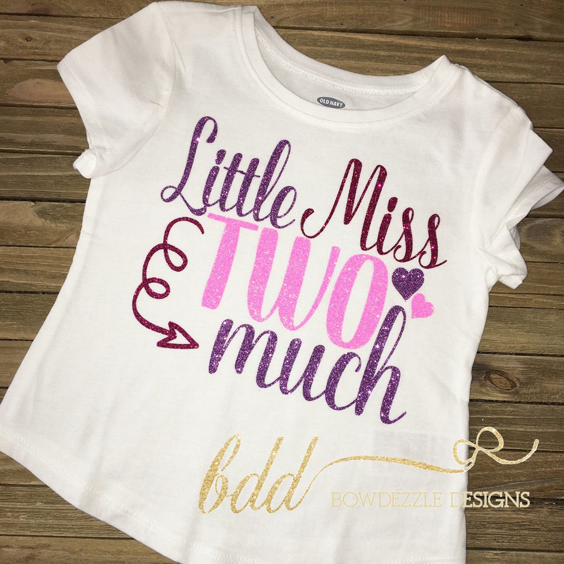 Second Birthday little Miss TWO Much Shirt Set | Etsy
