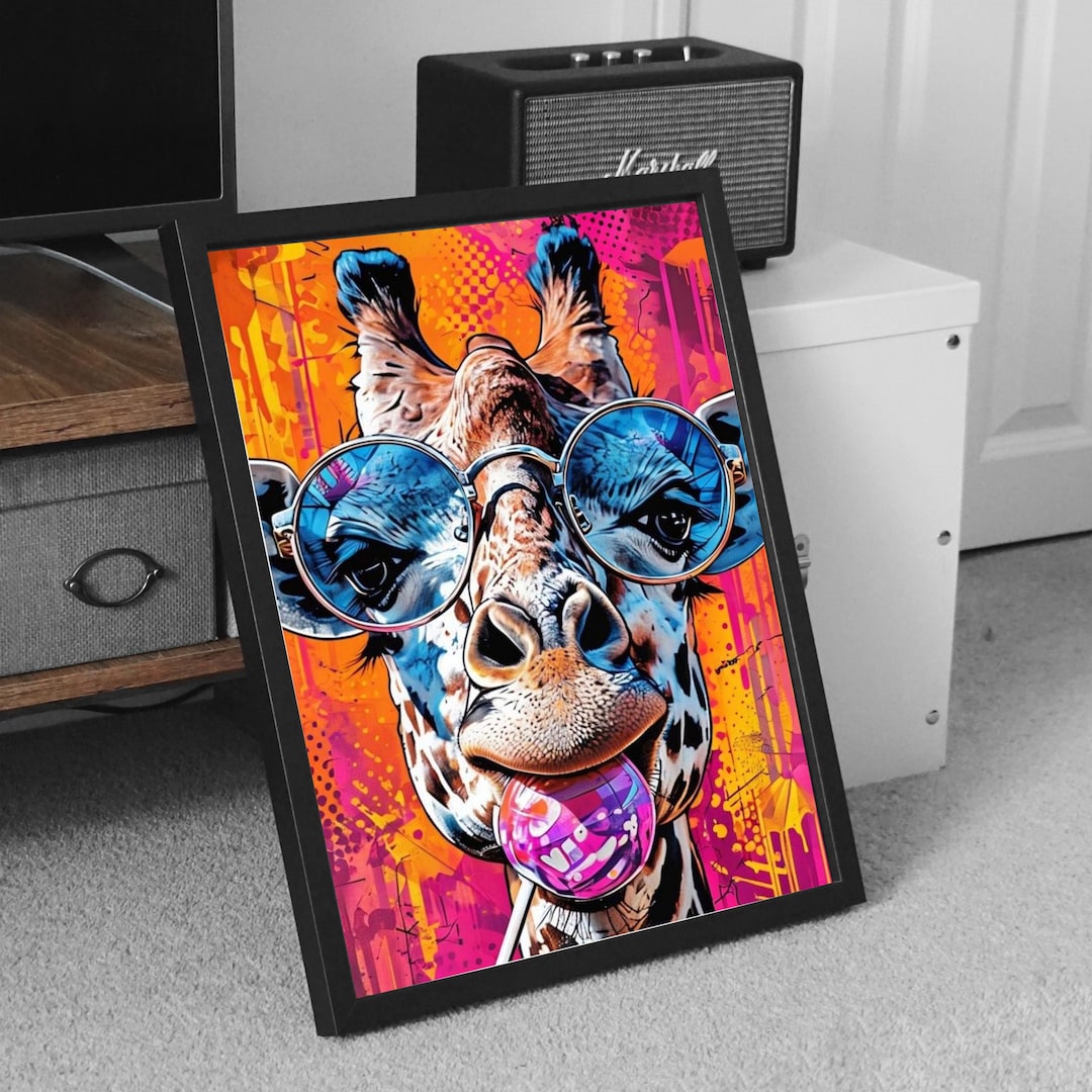 Pop Art Giraffe Poster – Colorful Poster – Modern Wall Decor – Unframed ...