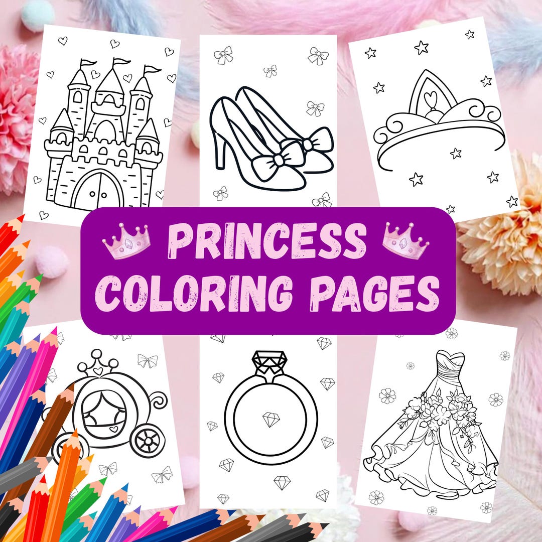 Princess Coloring Pages Printable Girls Coloring Sheets Digital ...