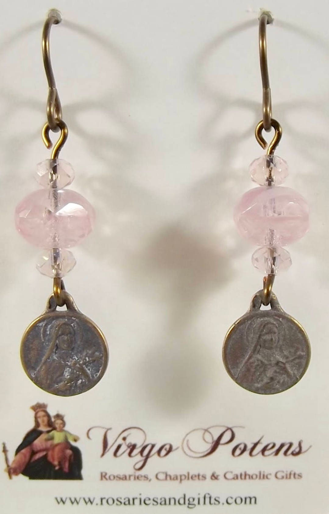 St. Therese Little Flower Medal Catholic Earrings Jewelry - Etsy