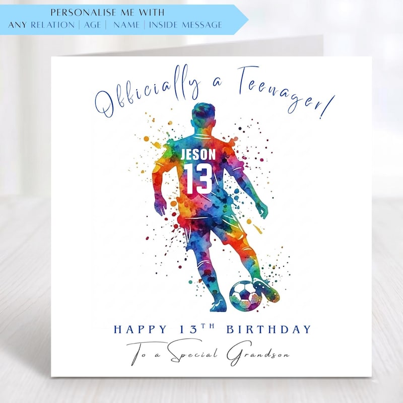 Boys 13 Th Birthday Card - Etsy UK