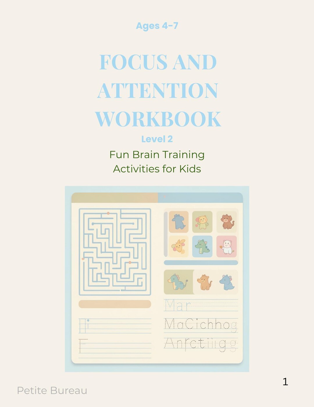 Attention Training Workbook for Kids: Preschool Activity Sheets (PDF ...