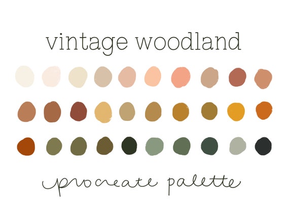 Vintage Woodland Procreate Color Palette Procreate Palette | Etsy