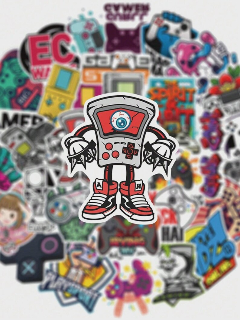 50 Pcs Retro Gaming Sticker Pack, Video Game Controller Decals for ...