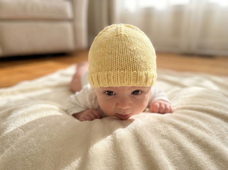 Knit Baby Hat Pattern Ribbed Beanie Newborn Infant PDF - Etsy Canada