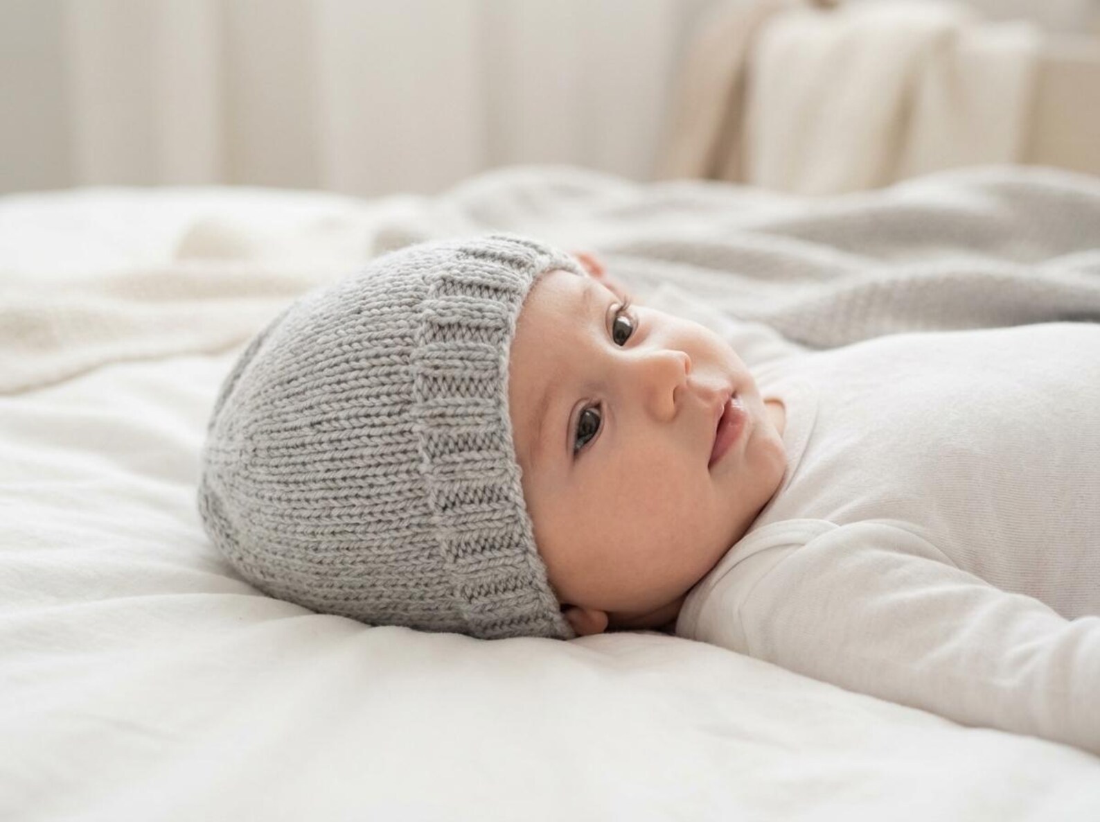 Knit Baby Hat Pattern Ribbed Beanie Newborn Infant PDF - Etsy Canada