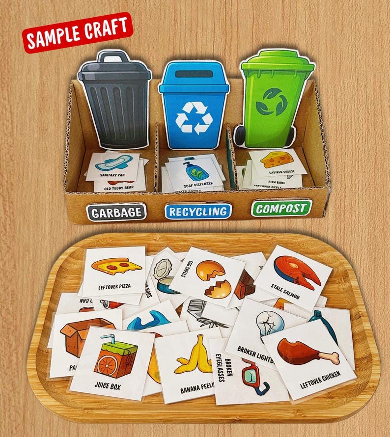 Waste Sorting Activity | Montessori Earth Day Printable Game (PDF ...