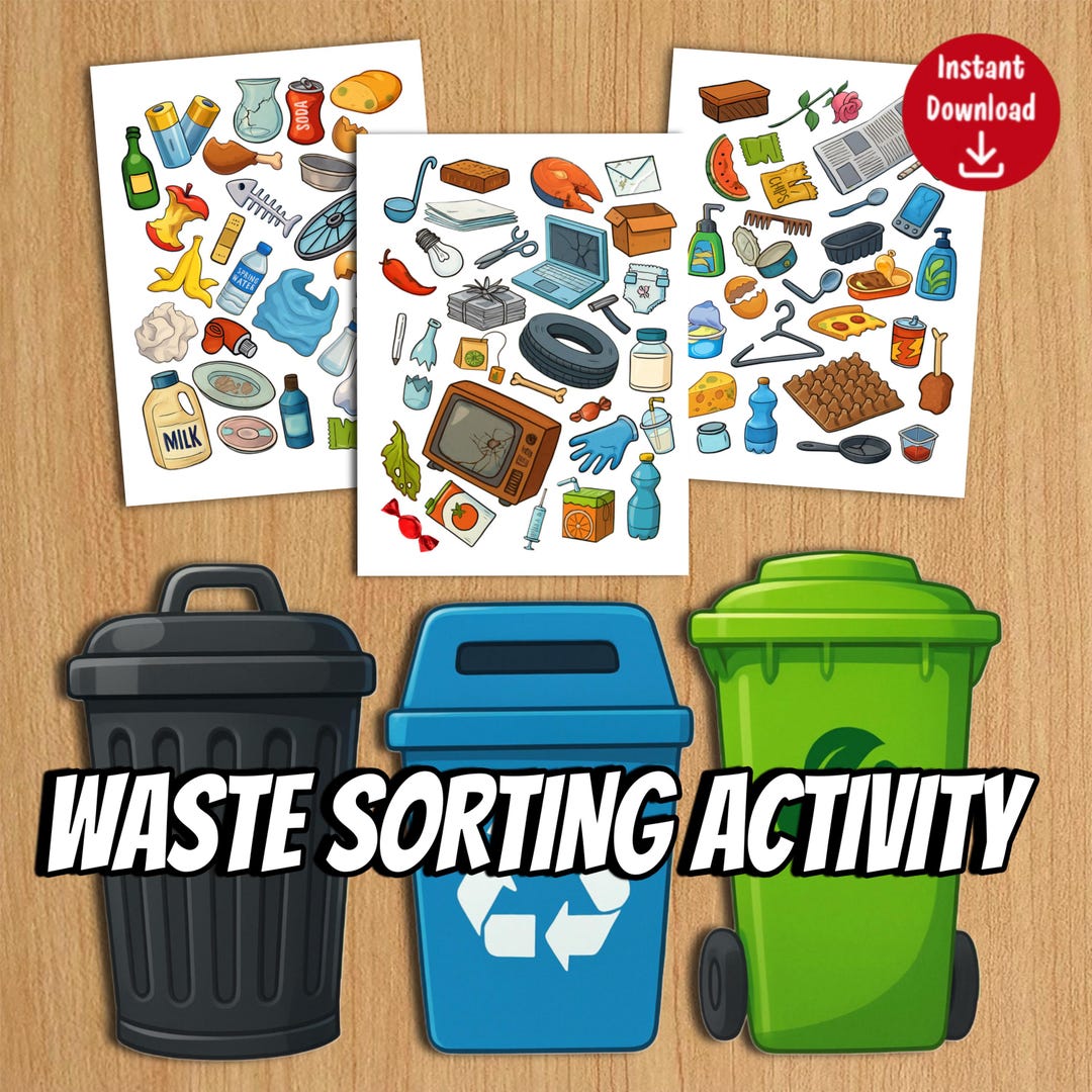 Waste Sorting Activity | Montessori Earth Day Printable Game (PDF ...