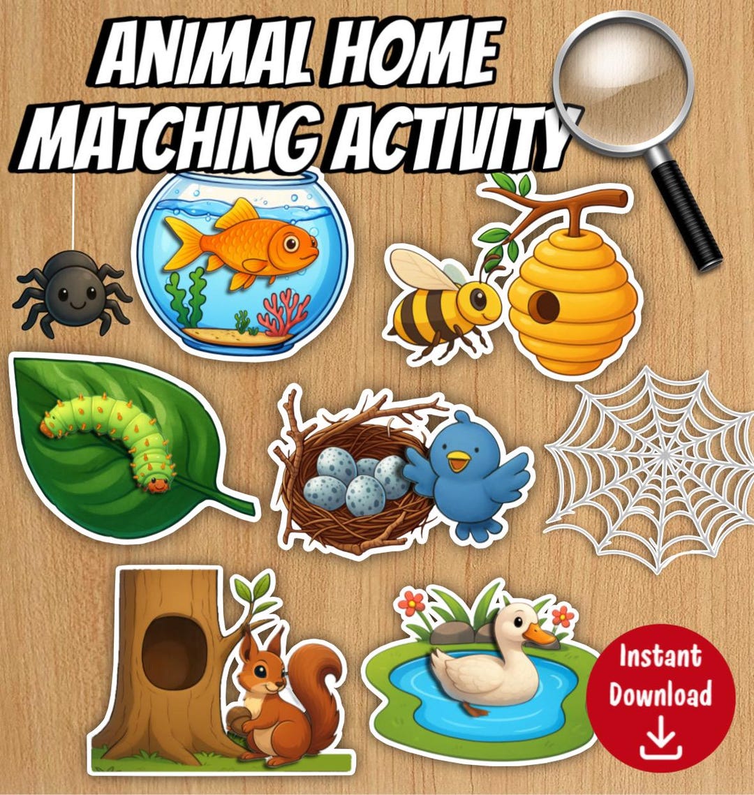 Animal Homes Matching Game | Fun Kids Activity | Homeschool and School ...