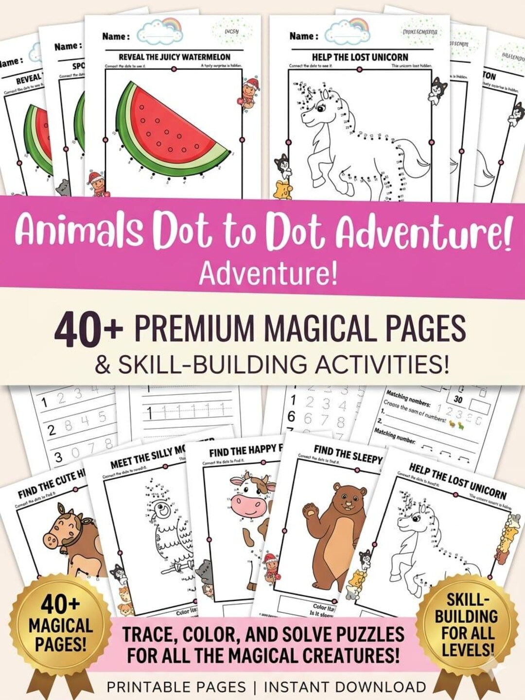 Magical Adventure Dot to Dot Workbook | Preschool Fine Motor Skills ...