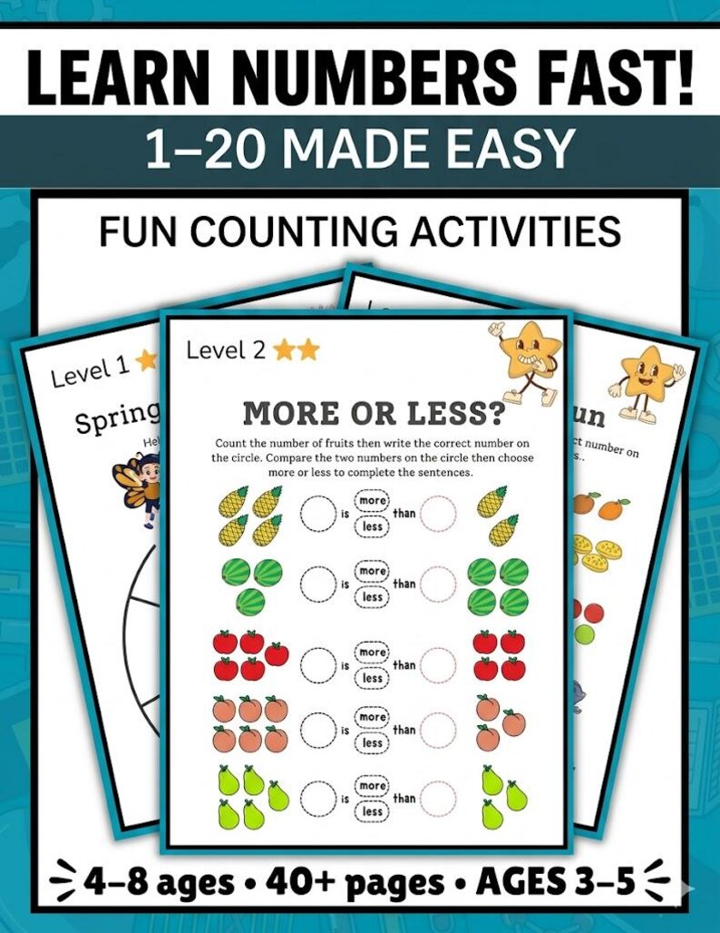 Addition Workbook for Kids Ages 4-8 – Printable Math Worksheets ...