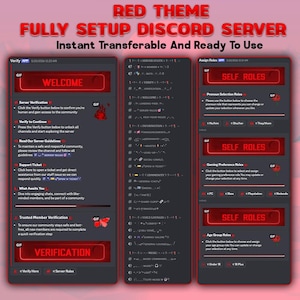 Red Theme Discord Server | Modern Design Community Setup (instant ...