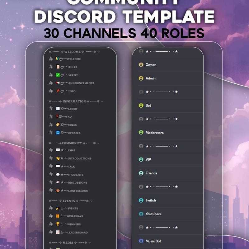 Discord server templates - Etsy España