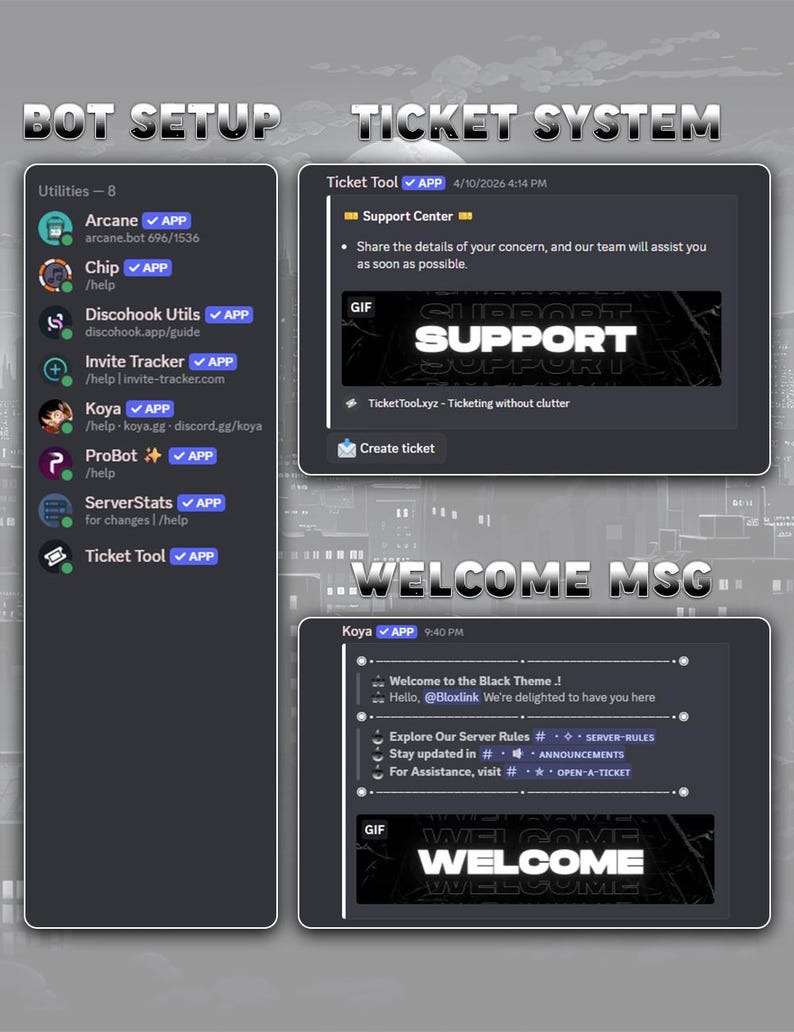 Black Theme Discord Server Setup (instant Download) - Etsy