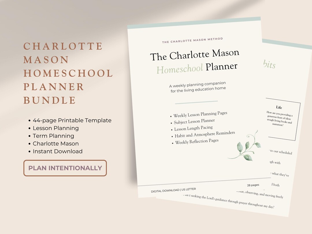 Charlotte Mason Homeschool Planner Bundle – Term & Weekly Lesson ...