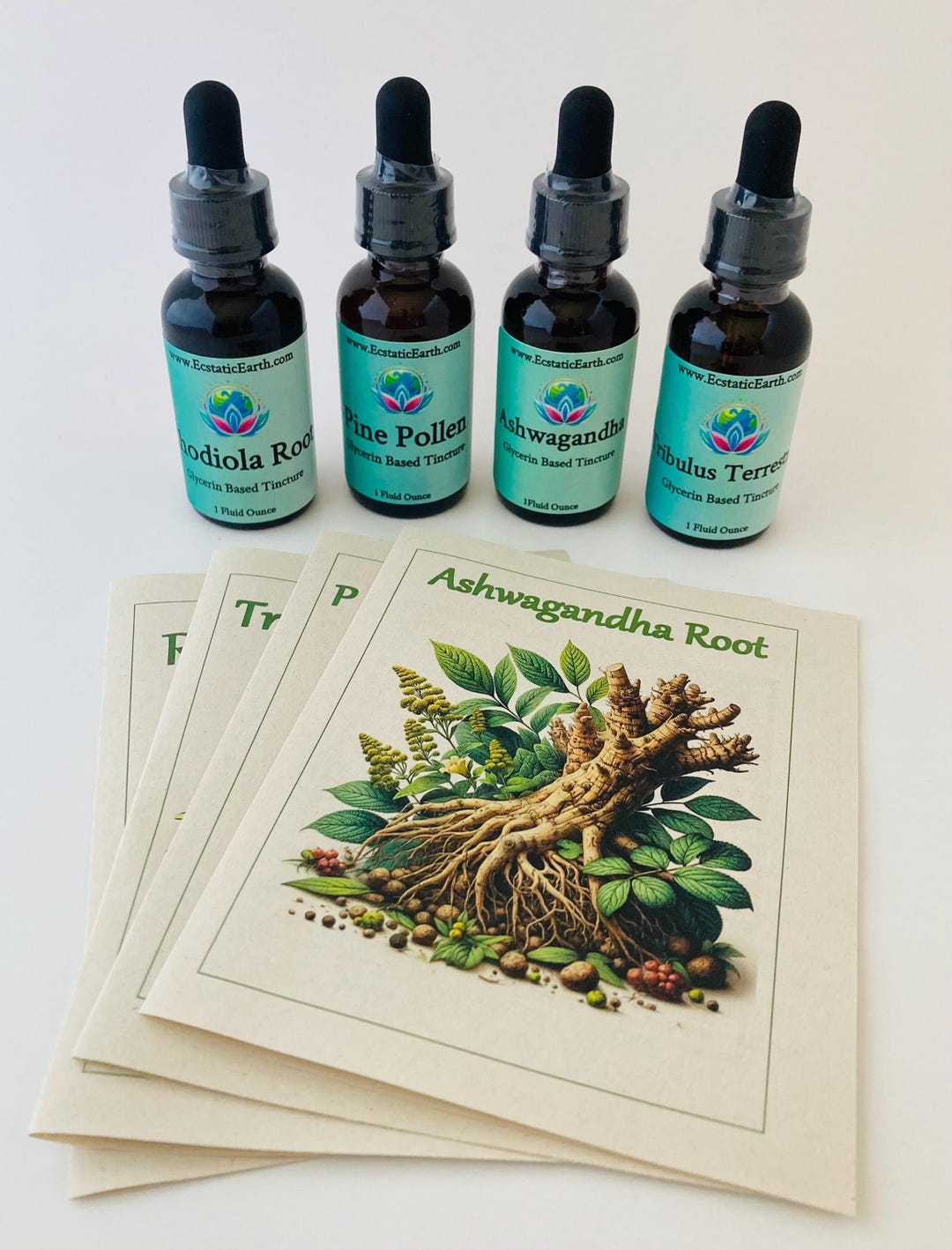 4 Bottle Tincture Gift Pack - Pine Pollen, Tribulus Terrestris ...