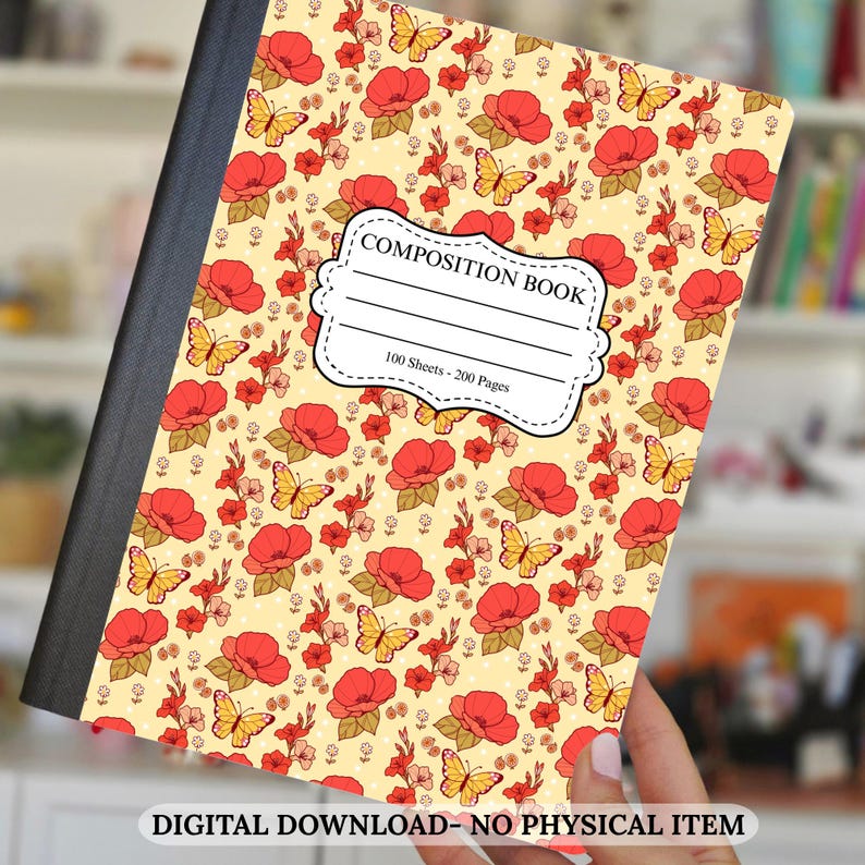 August Birth Flower Composition Notebook Cover PNG, Poppy Gladiolus ...