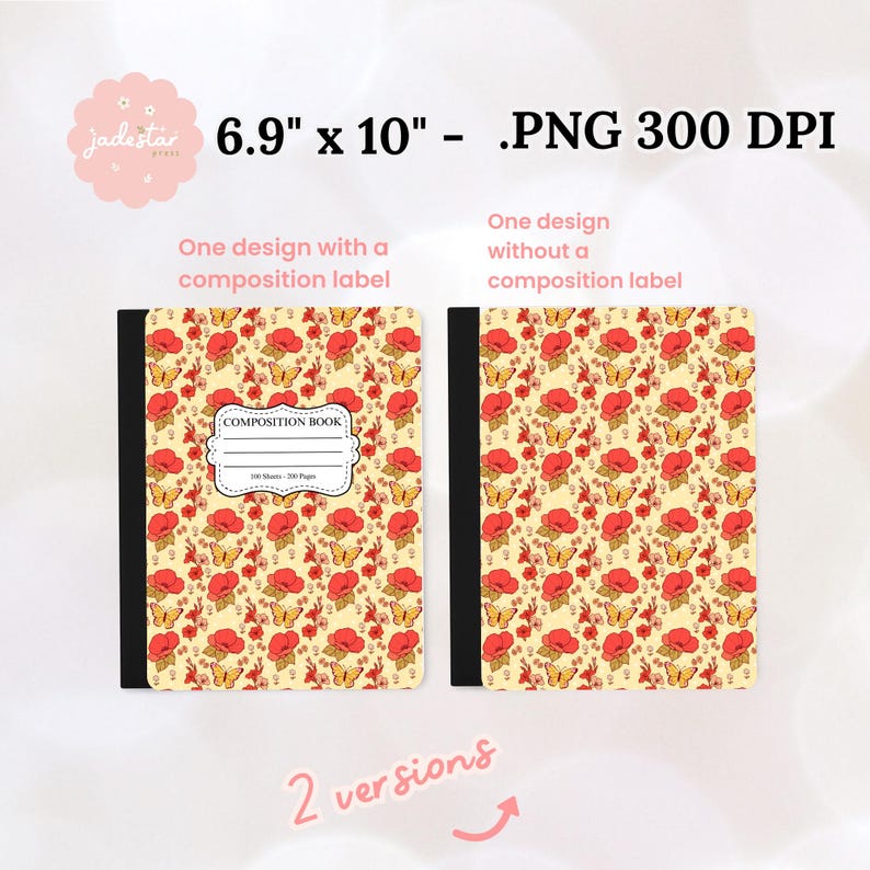 August Birth Flower Composition Notebook Cover PNG, Poppy Gladiolus ...