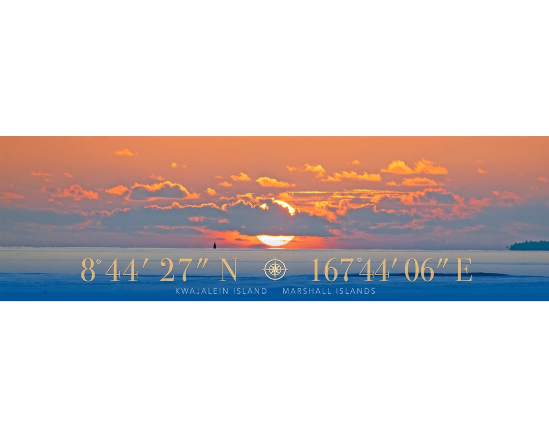 Emon Beach Sunset Coordinates 8 X 24 - Etsy