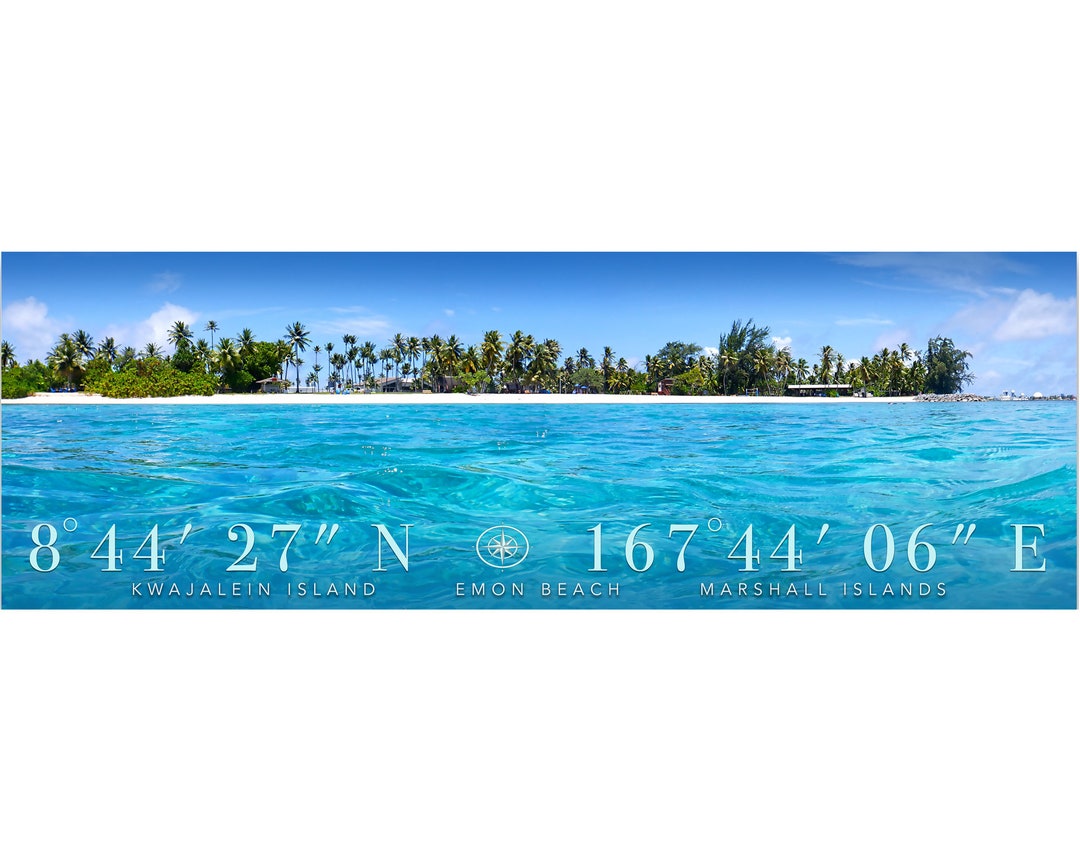 Emon Beach Water Coordinates I 8 X 24 - Etsy