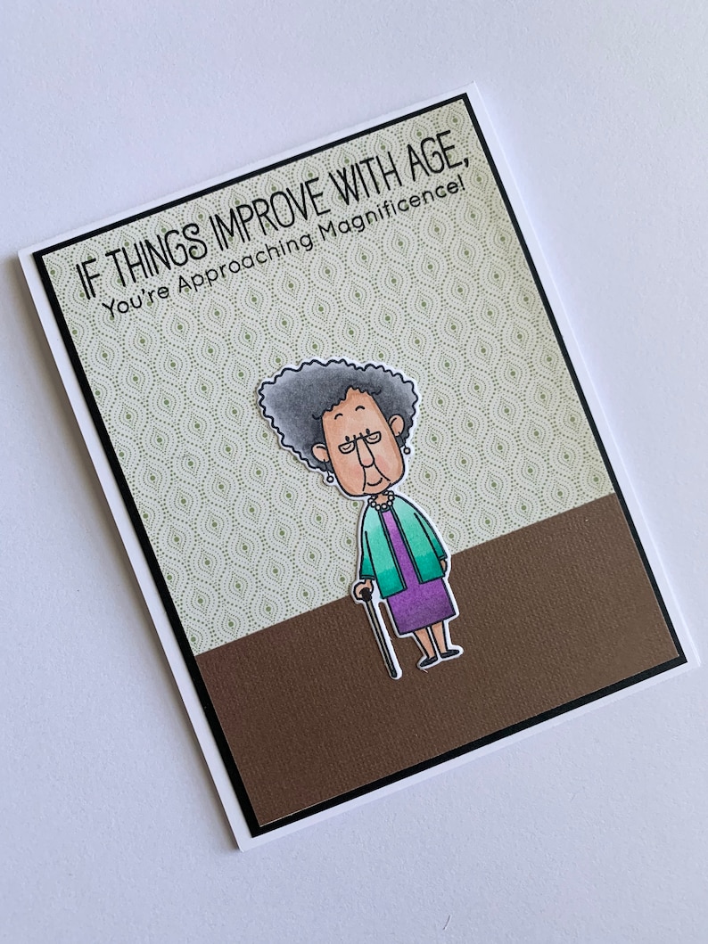 Handmade Old Lady Birthday Greeting Card - Getting Older Birthday Card ...