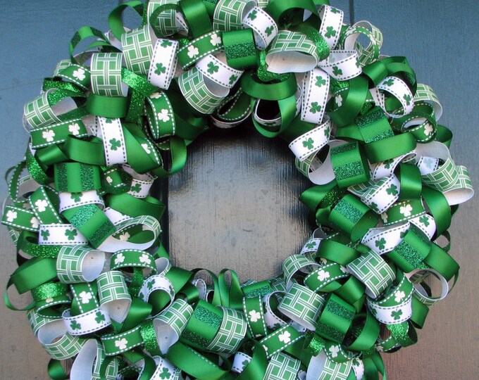 St Patricks Day Ribbon Wreath - Etsy
