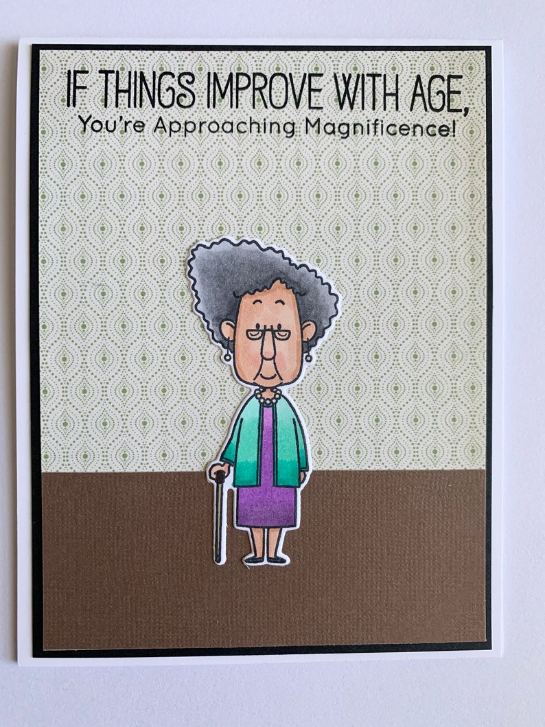 Handmade Old Lady Birthday Greeting Card - Getting Older Birthday Card ...