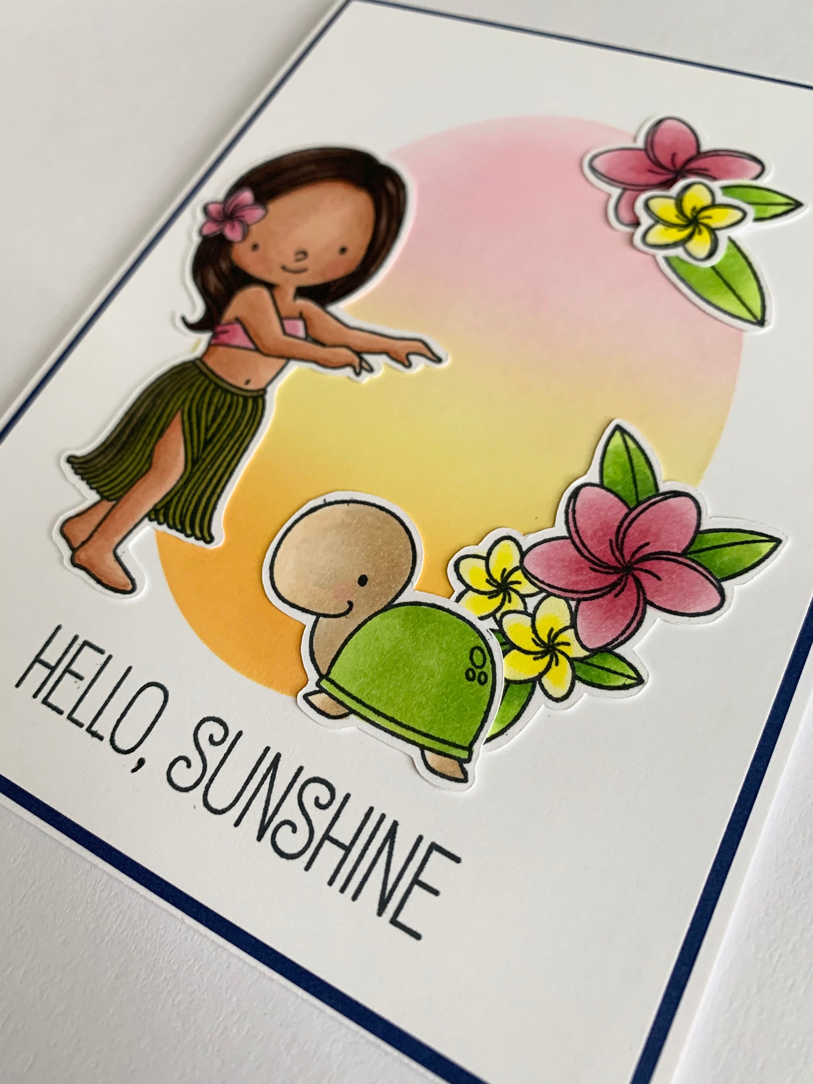 Handmade Hula Girl Greeting Card Polynesian Card Hello - Etsy